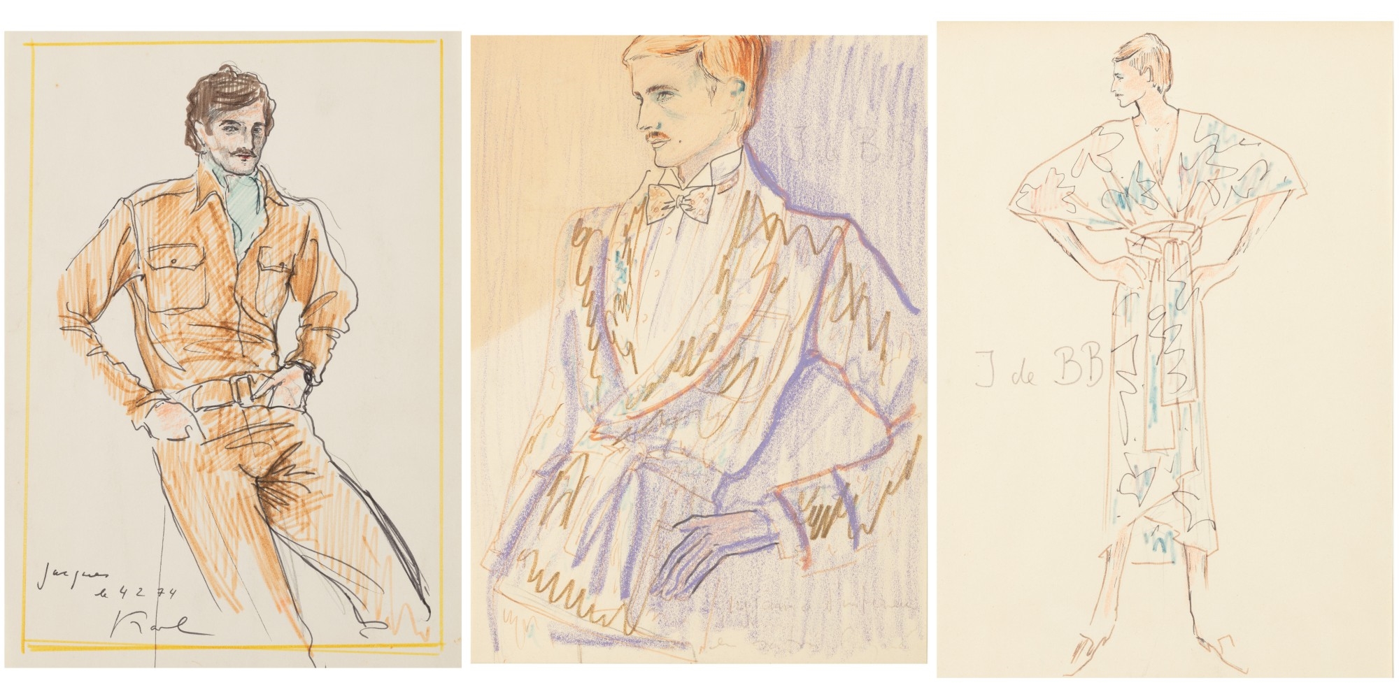 Karl Lagerfeld | Three portraits de Jacques de Bascher (74) | MutualArt