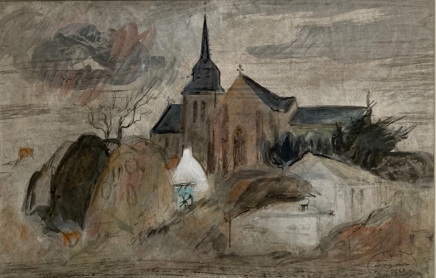 Henri Simon | Village à la charette bleue | MutualArt