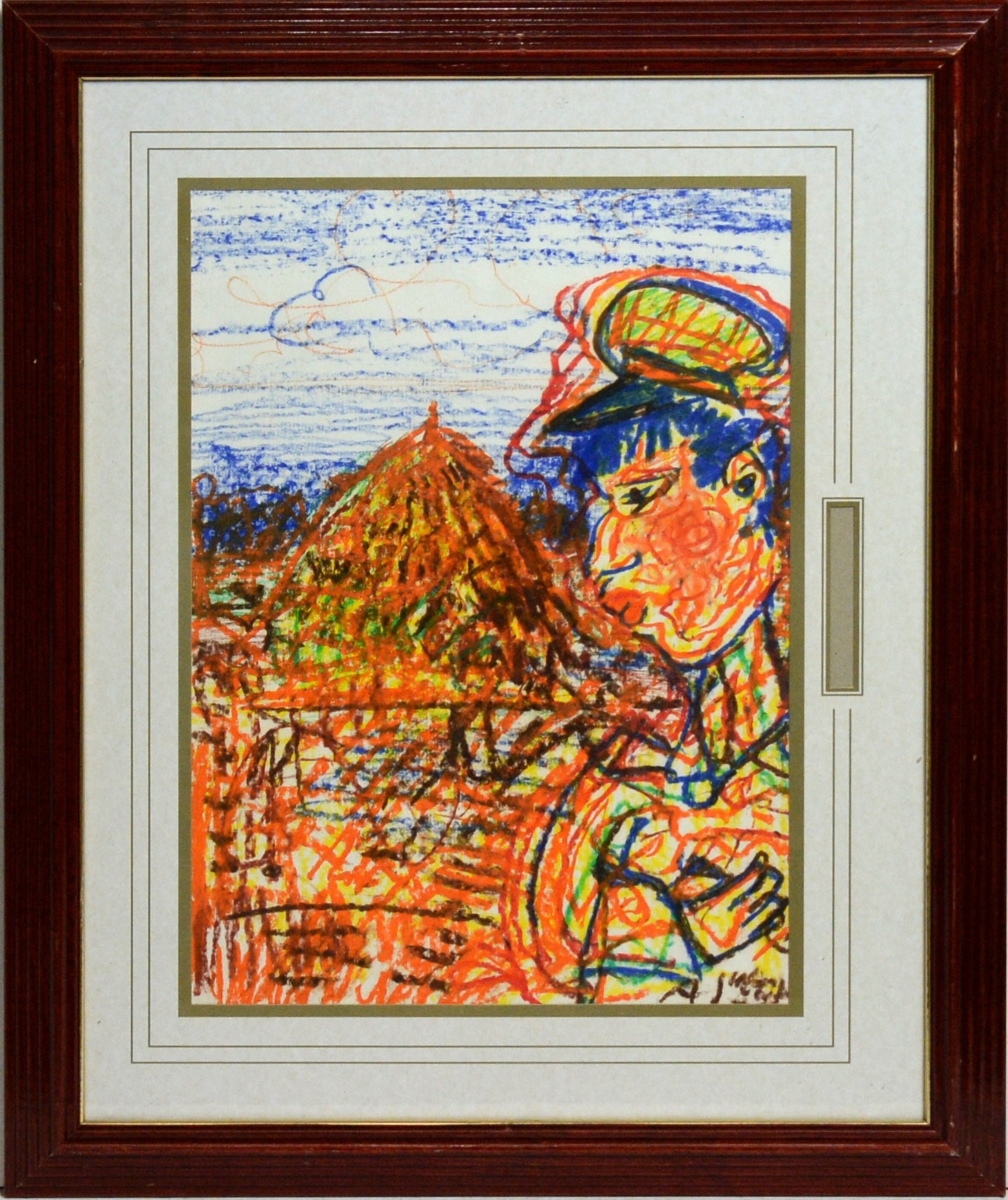 Antoni Sulek | Portrait of a Farmer in Primary Colours | MutualArt