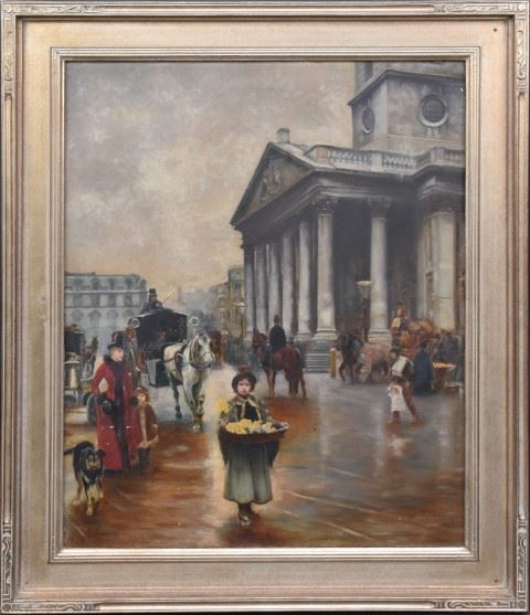 William Logsdail | Flower Seller Trafalgar square London | MutualArt