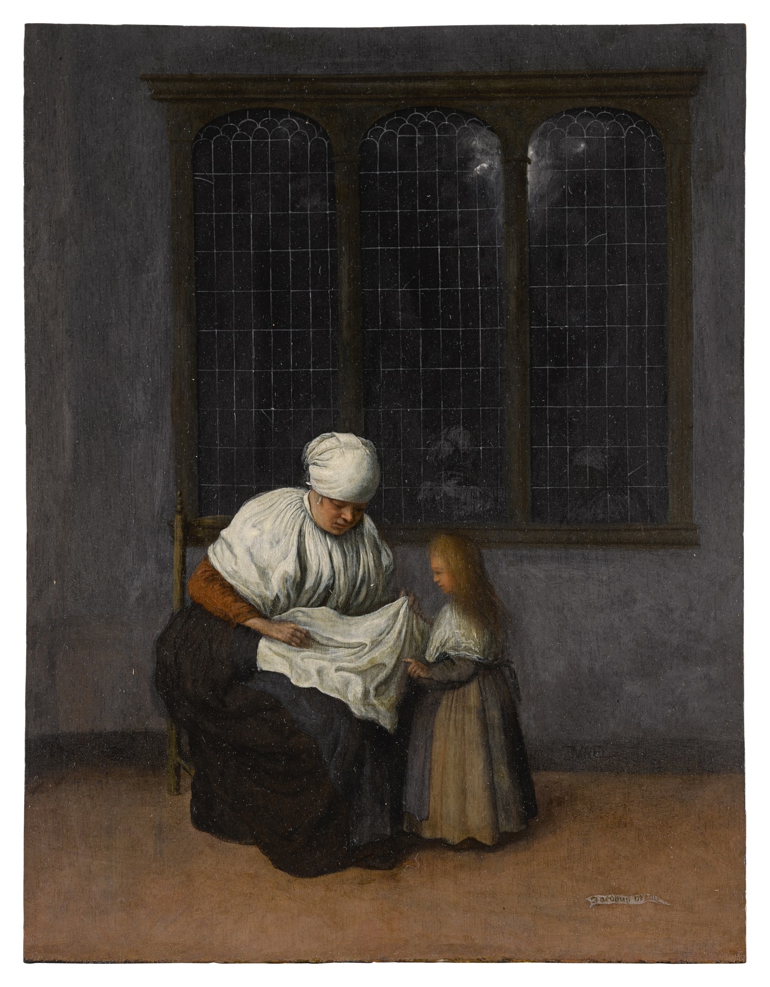 Jacobus Vrel | Old woman seated with a young girl before a window ...