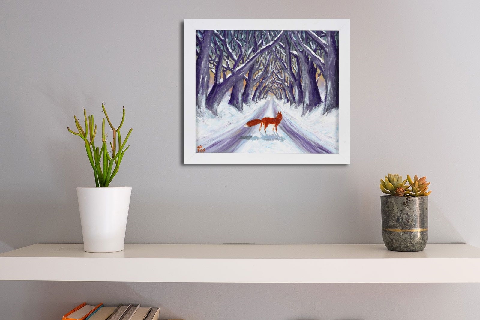 Una Fox | FOX AT SNOWY DARK HEDGES | MutualArt