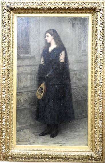 Emile Renard | L'andalouse à la mandoline (1891) | MutualArt