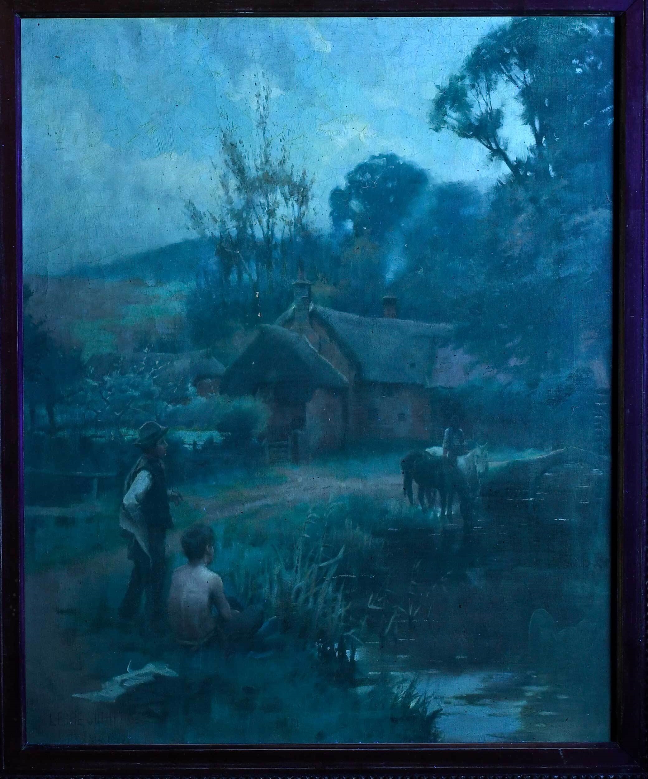 Leghe Suthers | Rural Scene with Figures by a Cottage (19th Century ...