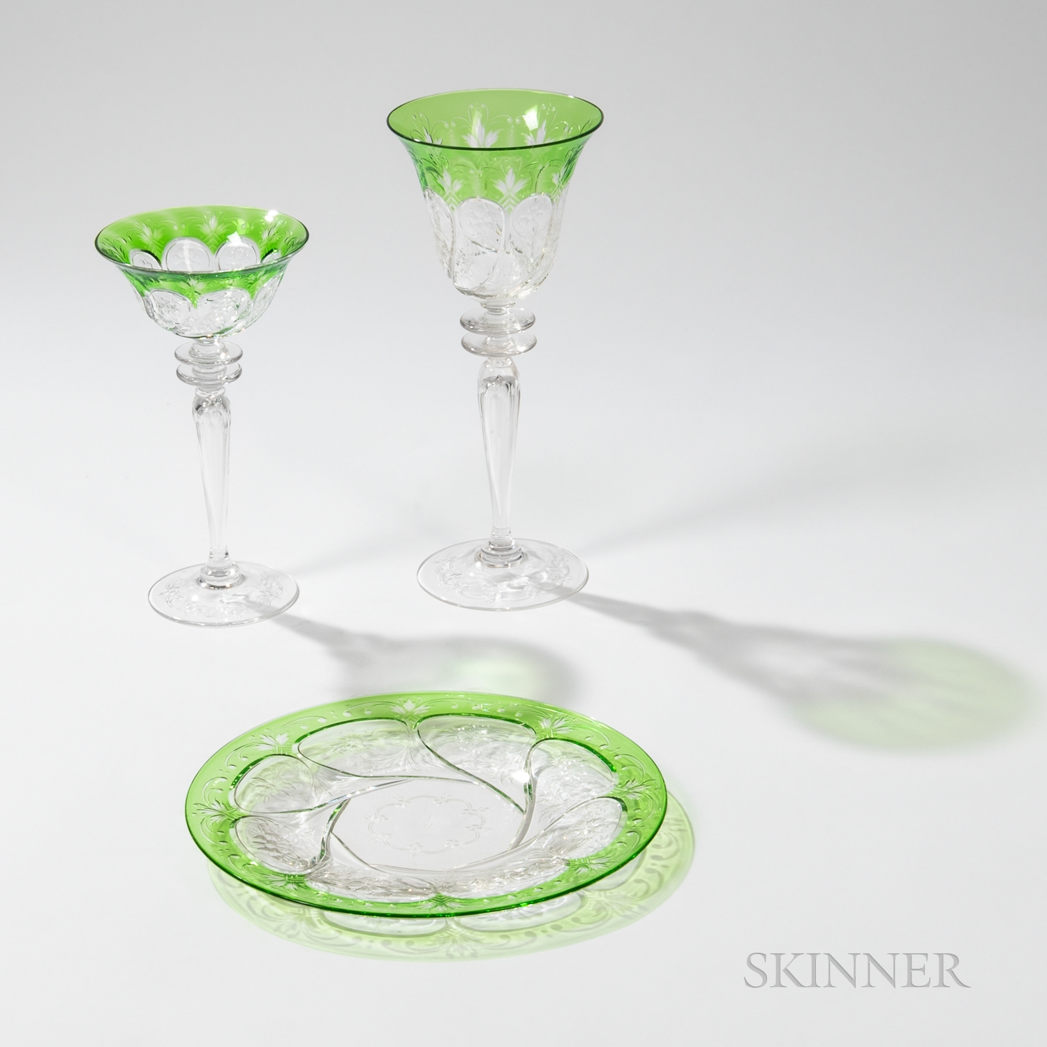 Steuben Glass | Three Steuben Pressed and Cut-Glass Tableware Pieces ...