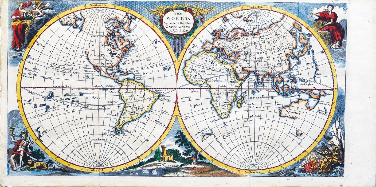 Thomas Jefferys | MAP OF THE WORLD (1760) | MutualArt