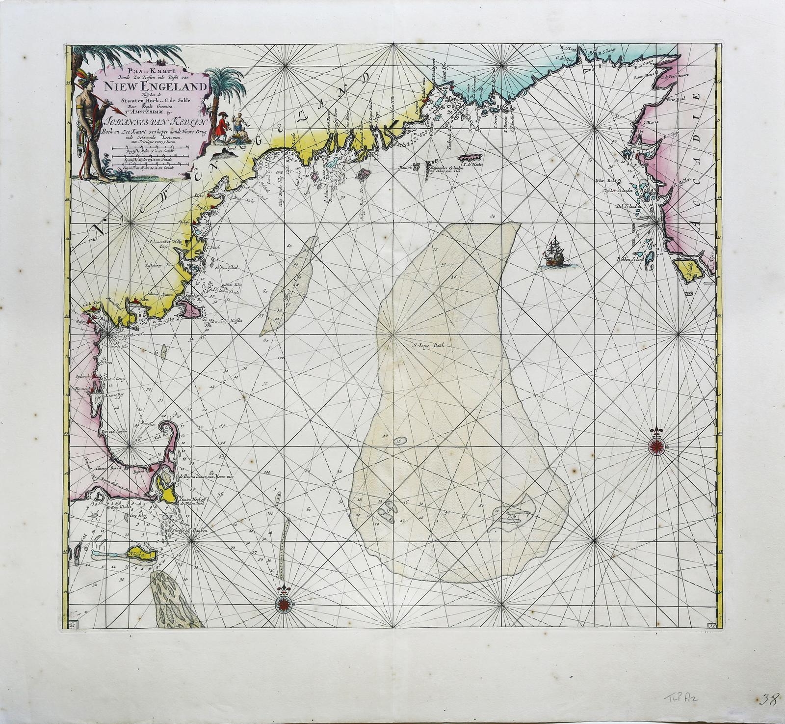 Johannes Van Keulen | MAP OF NEW ENGLAND (1687 - 1702) | MutualArt
