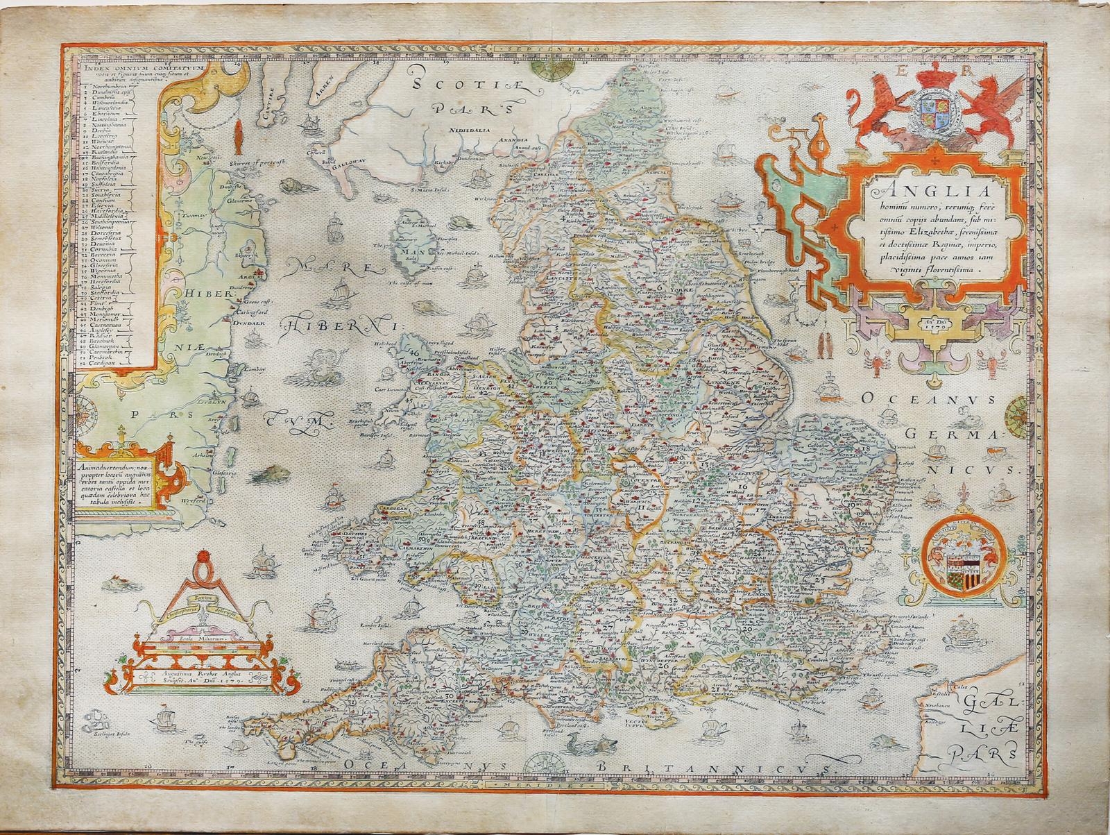 Christopher Saxton | MAP OF ENGLAND (1579) | MutualArt