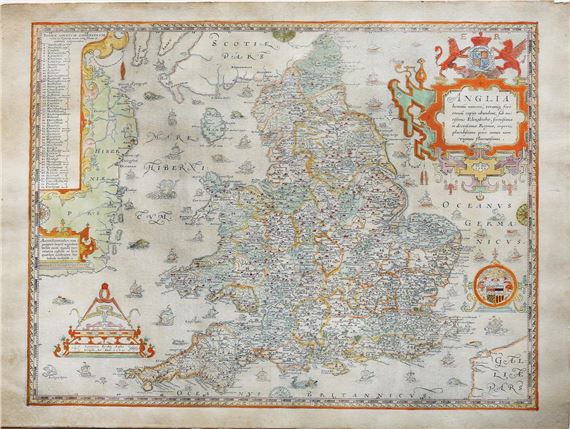 Christopher Saxton | MAP OF ENGLAND (1579) | MutualArt