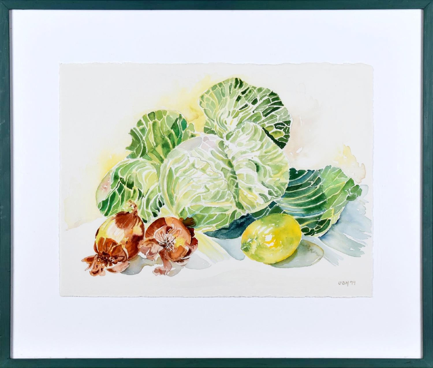 Ulla-Britta Hammar | Still life with salad and onion (1999) | MutualArt