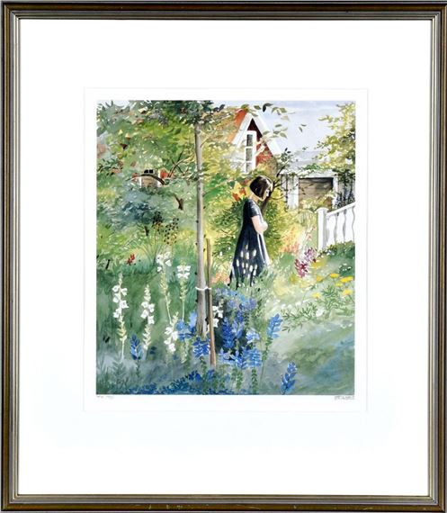 Ingrid Maria Jacobsson | Motif of young girl in flower meadow (1995 ...