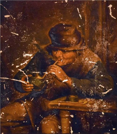 David Teniers the Elder | Interior scene with a peasant man smoking a pipe | MutualArt