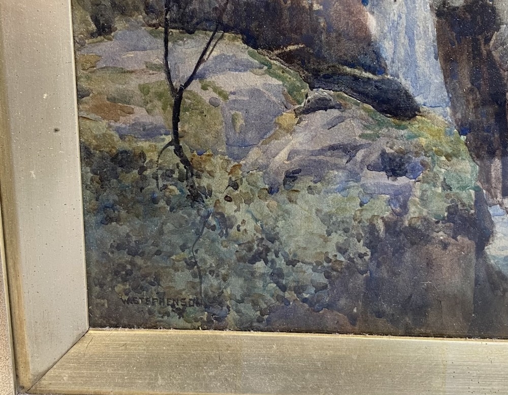 Willie Stephenson | waterfall gorge with bridge | MutualArt