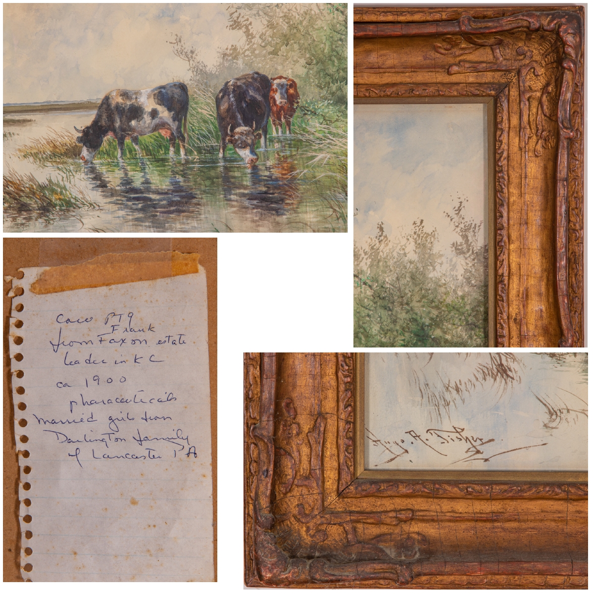 Hugo Anton Fisher | River Landscape with Cows | MutualArt