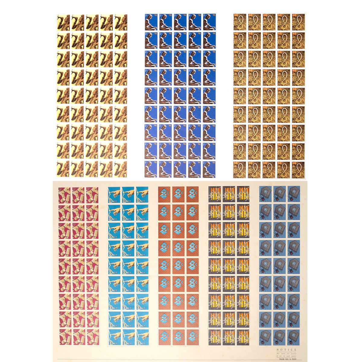 Robert Fried | Poster Stamps and Non-Negotiable Eights (1973) | MutualArt