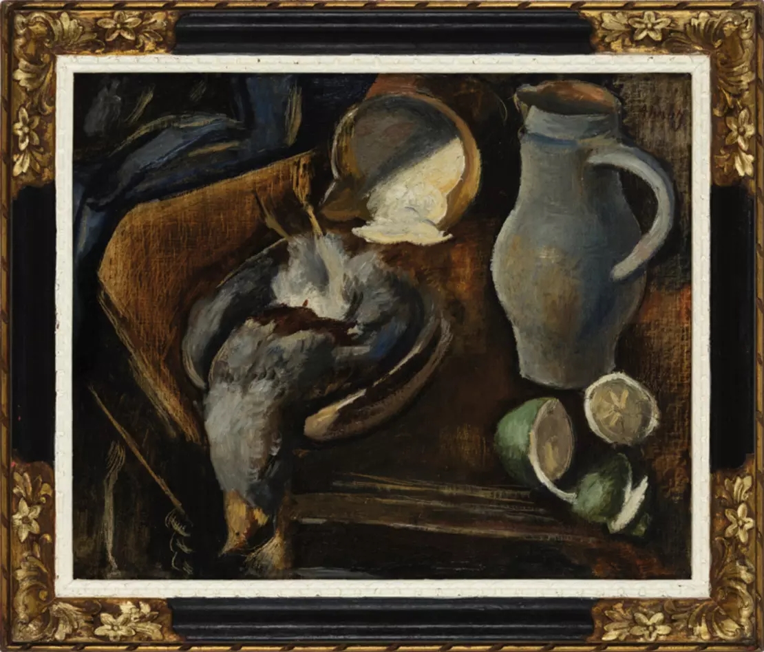 Alfred Justitz | Still life with partridge and green lemon (1925 ...