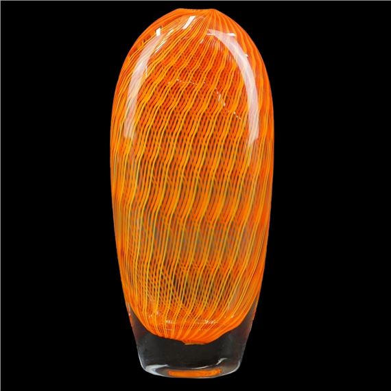 Peter Secrest | Art Glass Swirl Vase | MutualArt