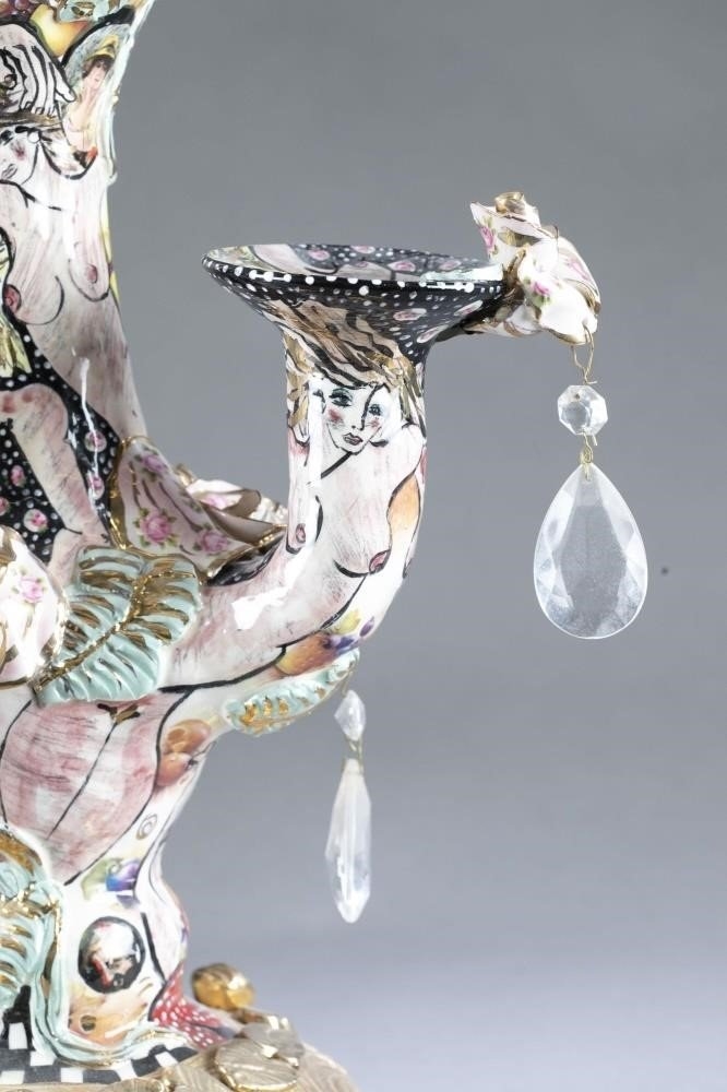 Laney Oxman | Four-light sculptural ceramic candelabra | MutualArt