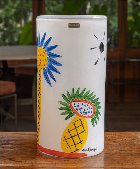 Ken Done | Kosta Boda cylindrical vase | MutualArt