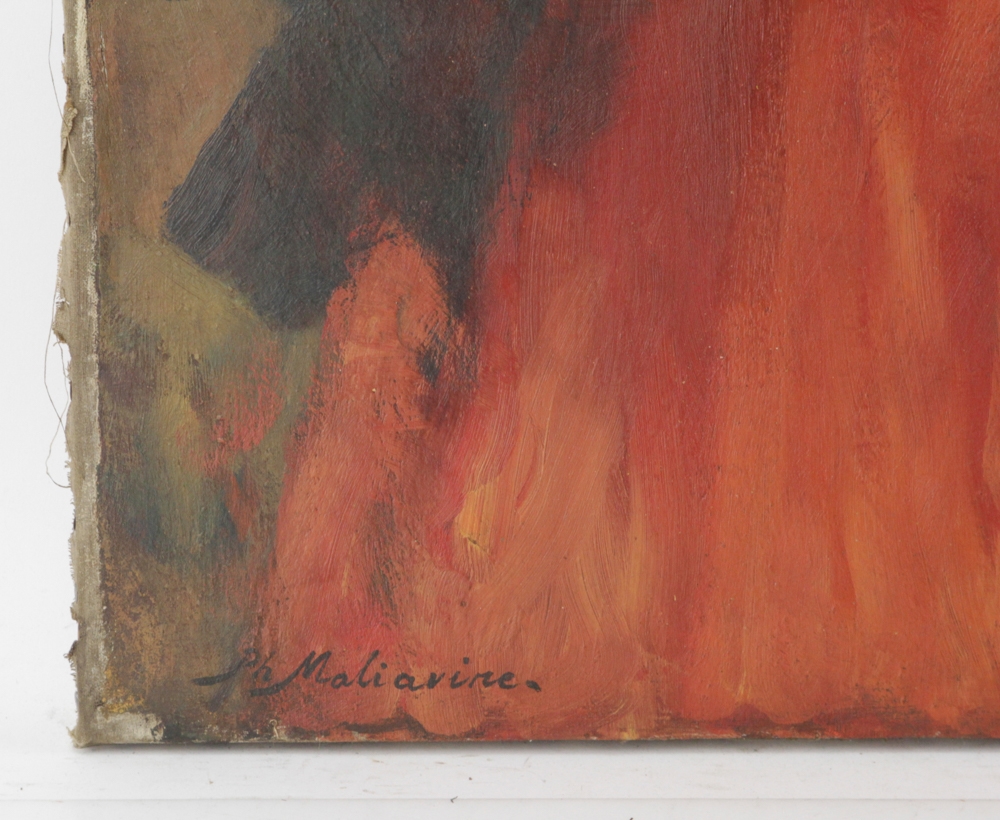 Filipp Malyavin Maljavin | portrait of a young girl in red dress ...