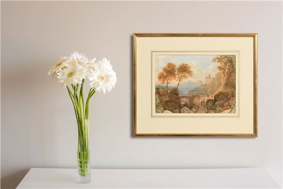 George, Sr. Barret | Mountain Landscape with Bridge and Castle | MutualArt