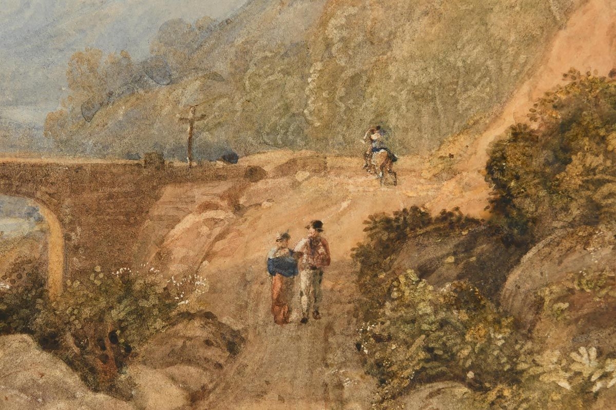 George, Sr. Barret | Mountain Landscape with Bridge and Castle | MutualArt