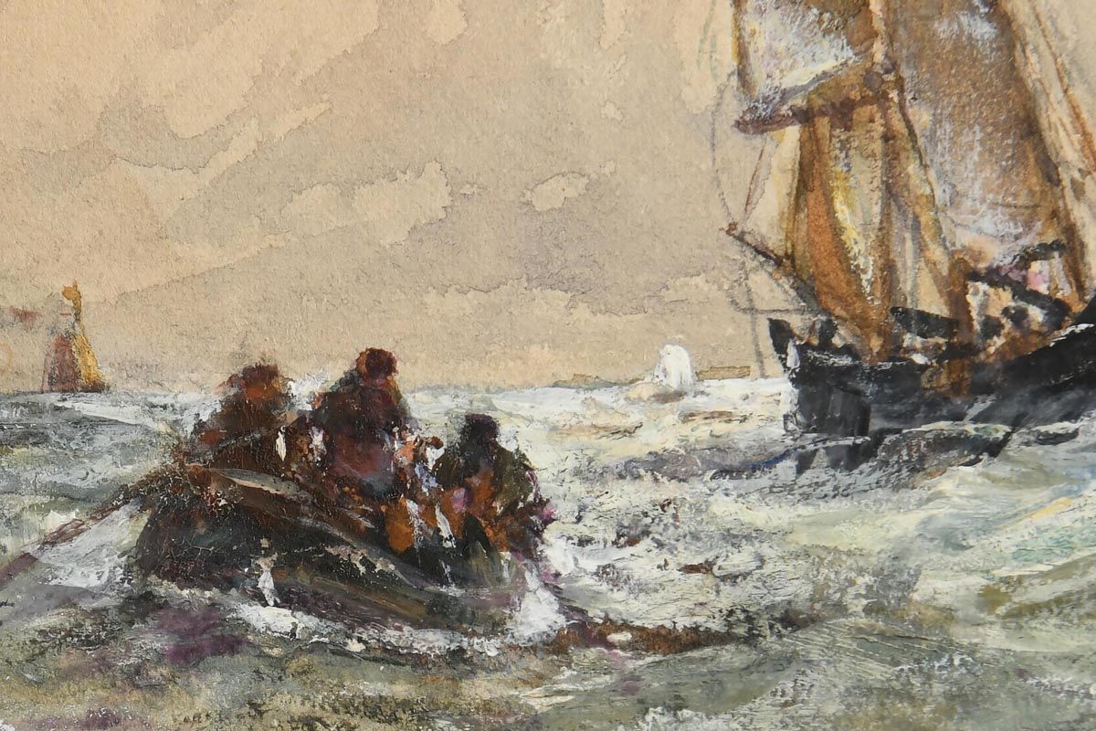 Edwin Hayes | Boats in Heavy Seas | MutualArt