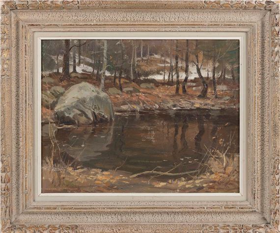 Wayne Beam Morrell | Winter pond scene. | MutualArt