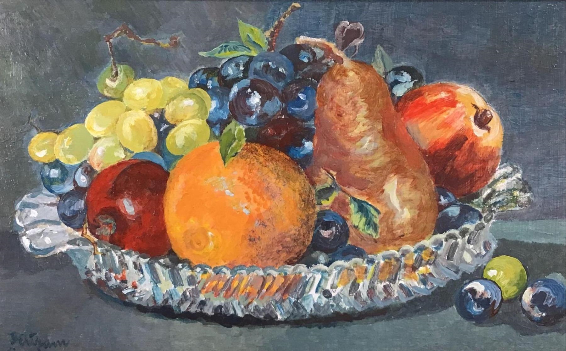 Still Life Fruit Bowl Drawing