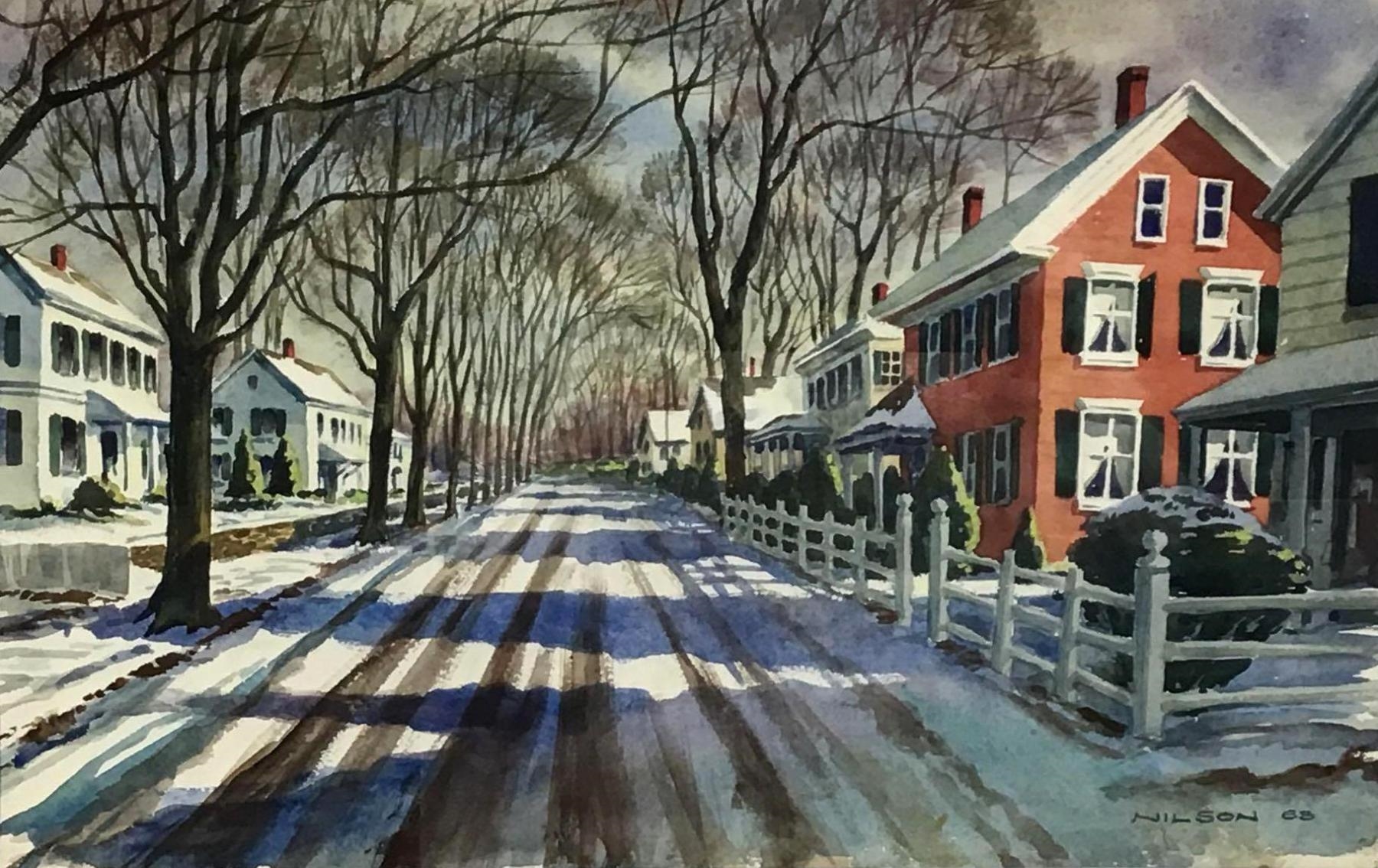 Gustav Nilson | Snowy street scene (63) | MutualArt