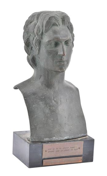 Lysippos of Sikyon | A bronze bust of a classical male figure, probably ...