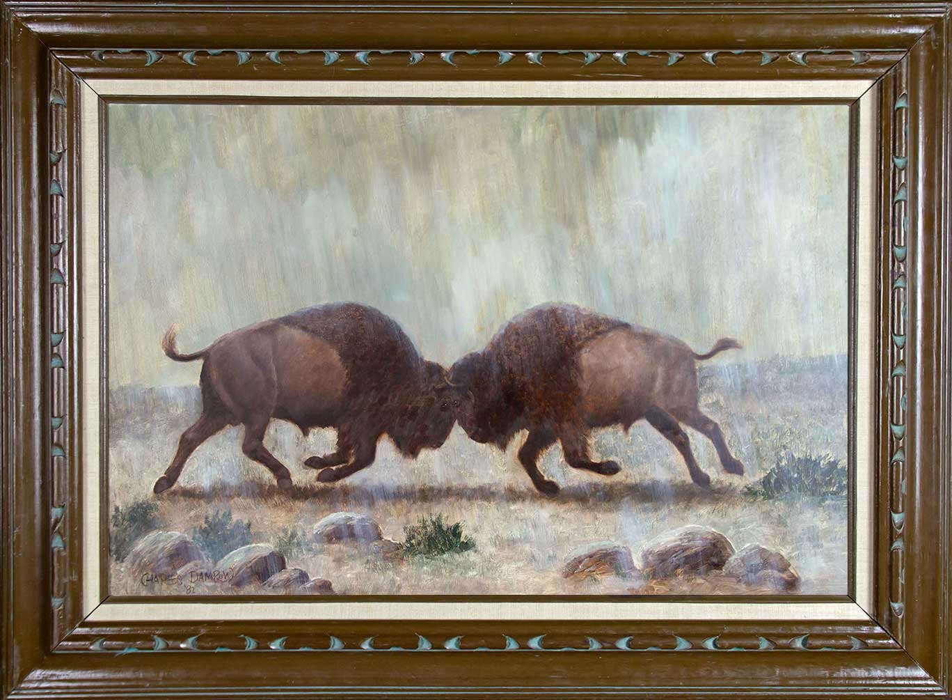Charles Damrow | Dueling Bison | MutualArt