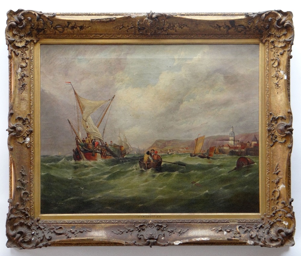Augustus Wall Callcott | Dutch Fishing boats in rough seas (1857 ...