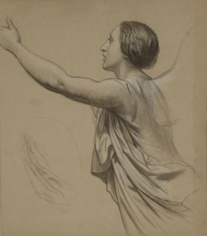 Alexandre Hesse | Study of a draped angel seen in profile | MutualArt