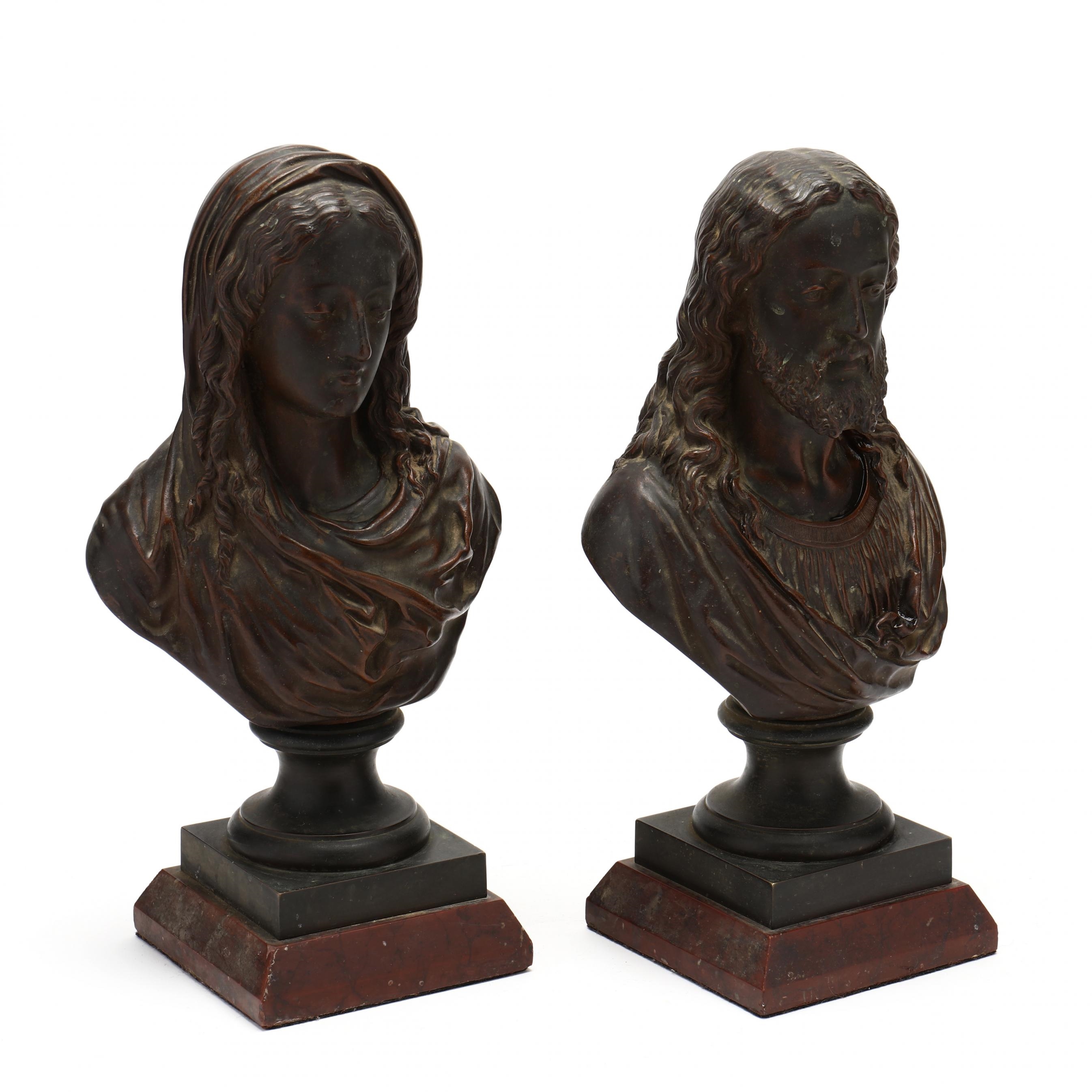 Jean Bulio | A Pair of Bronze Bust Sculptures | MutualArt
