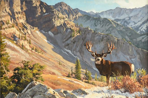 Dave Wade | Mule Deer Buck in Mountain Landscape | MutualArt