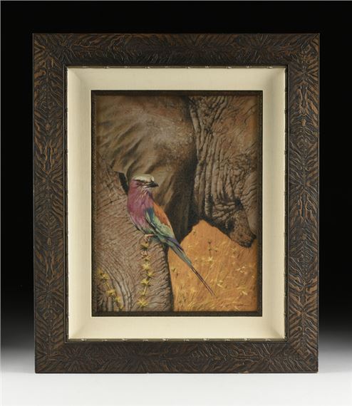 Kim Donaldson | Lilac Breasted Roller and Elephant | MutualArt