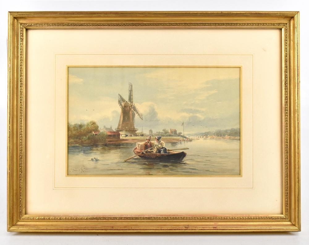 David Cox Sr. | figures in a rowing boat with windmill beyond (1841 ...