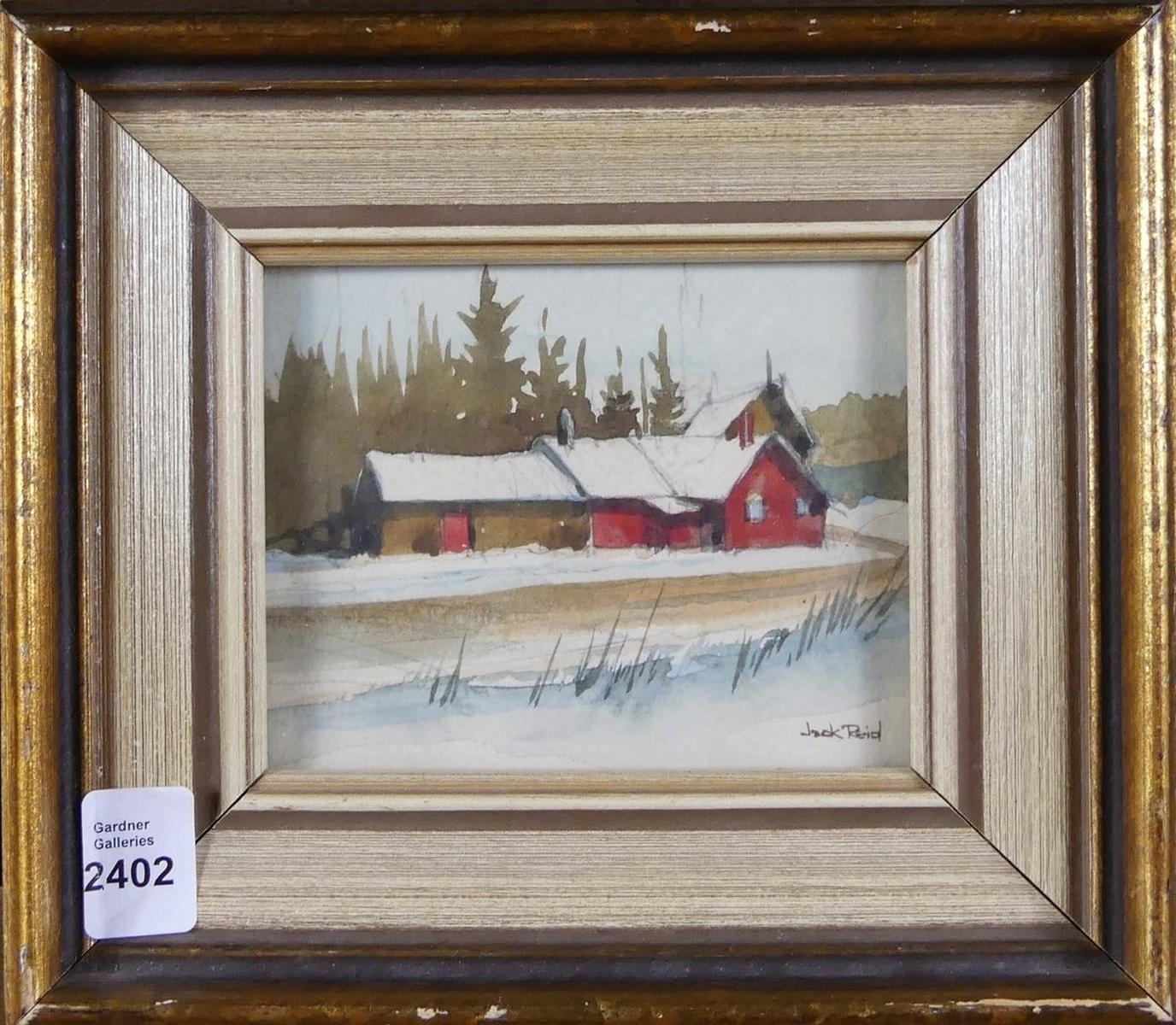 Jack Henry Reid | Untitled: Red Barns in Winter (1972) | MutualArt