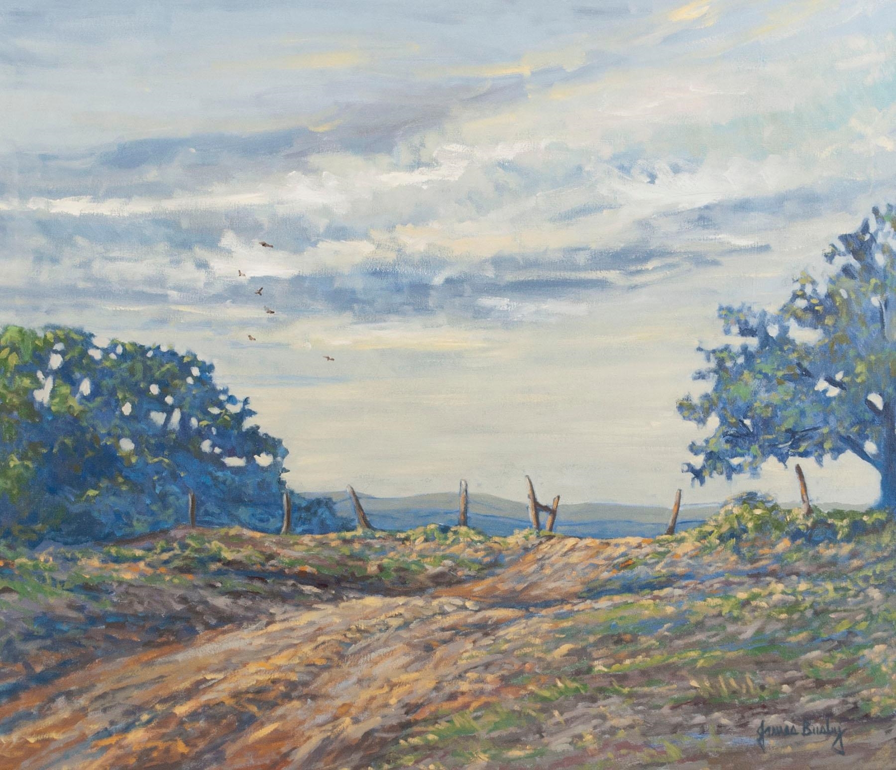 James Busby | Open sky landscape painting of a country path | MutualArt