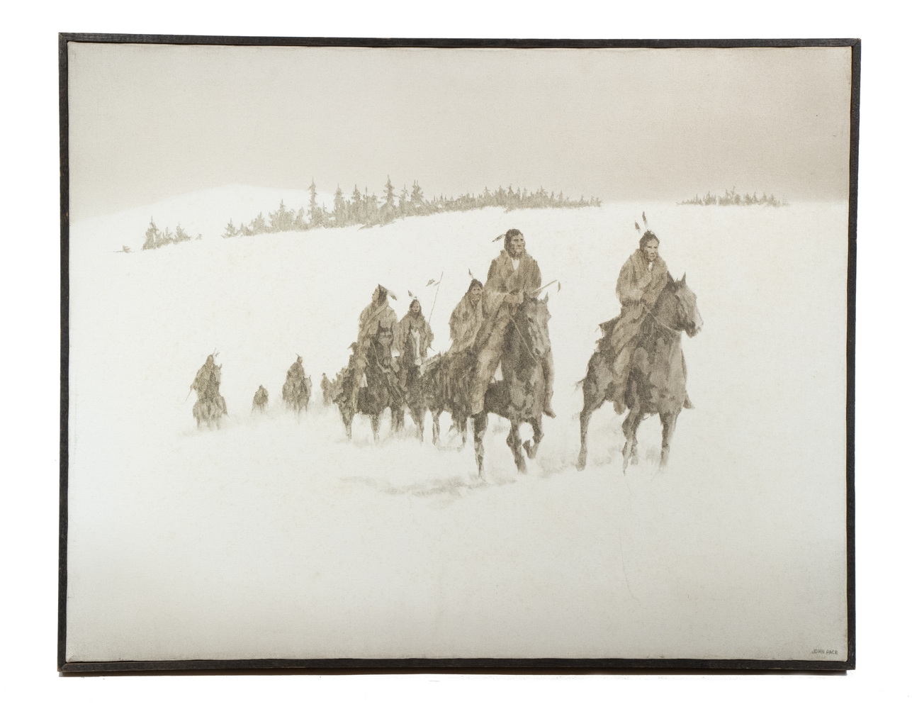 John Pace | A Group of Native Americans Traveling in a Deep Snow ...