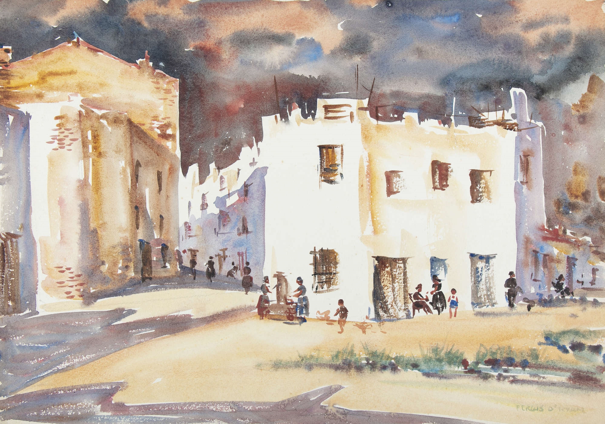 Fergus O'Ryan | A Continental Street Scene | MutualArt