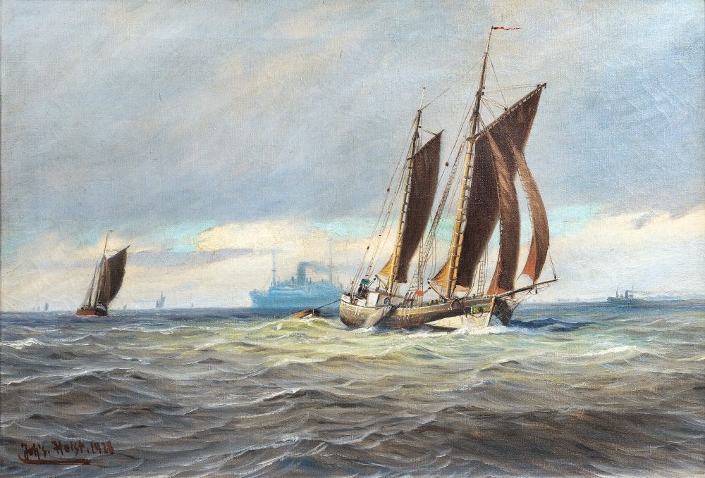 Johannes Holst | Fishing Boats (1928) | MutualArt