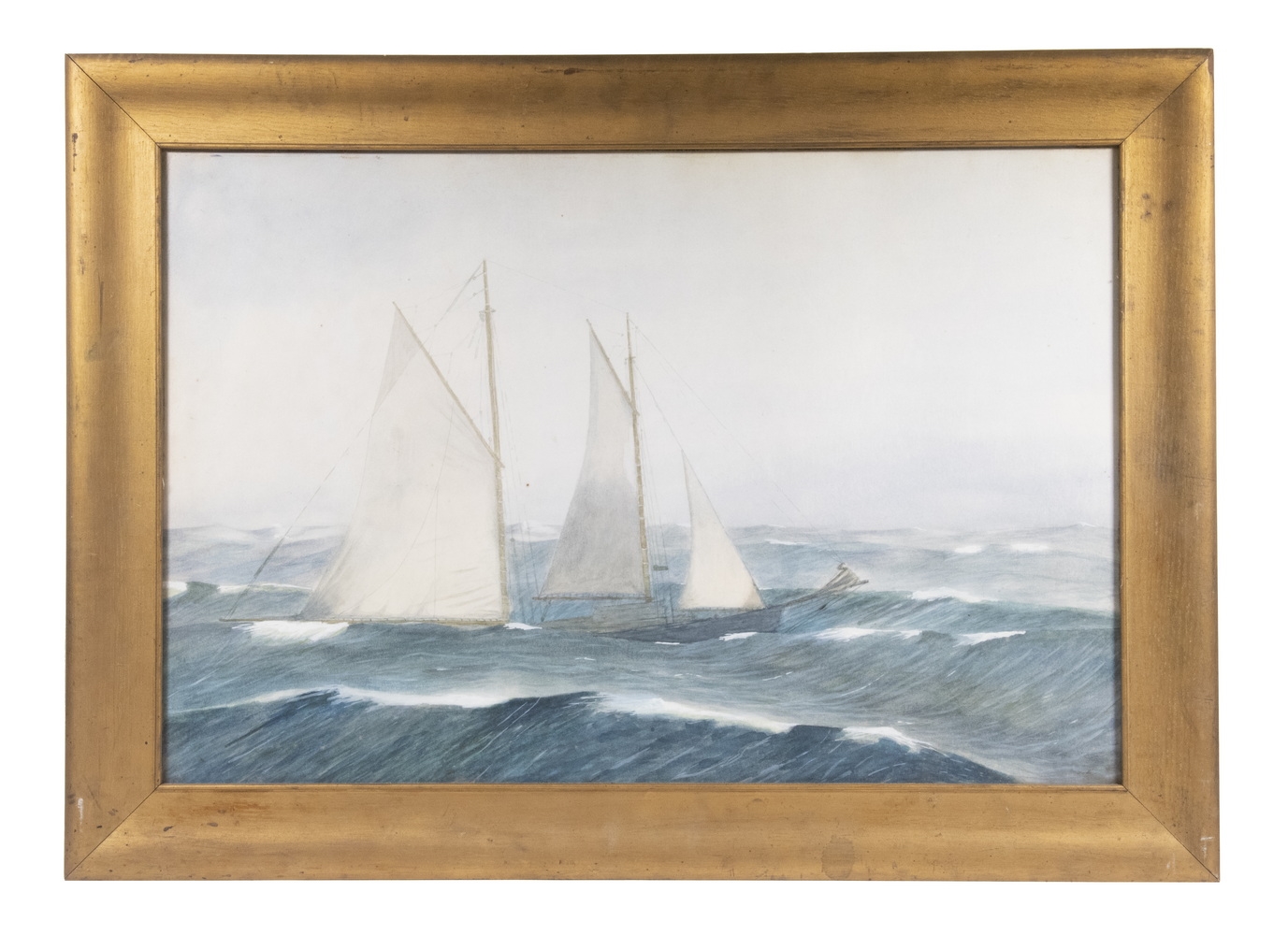 George W. Harvey | Two Mast Schooner Down to the Gunwales in a Heavy ...