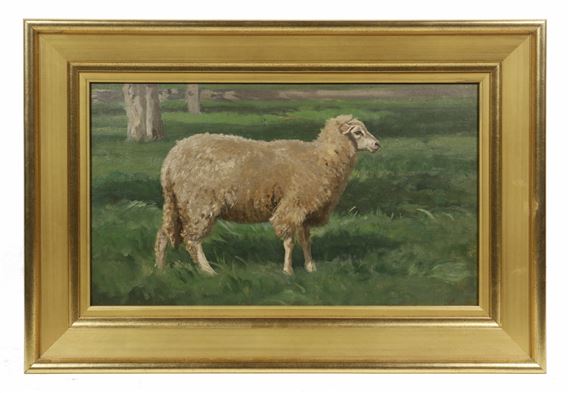 Thomas Allen | Broadside Portrait of a Sheep in Summer Pasture | MutualArt