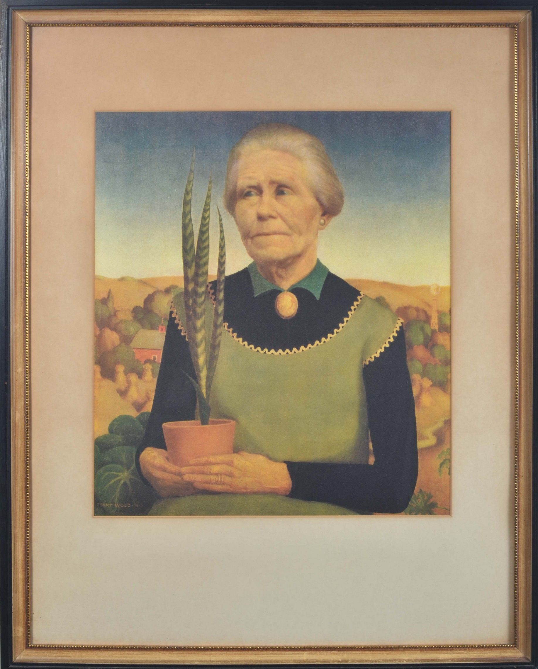 Grant Wood | Woman with Plants | MutualArt