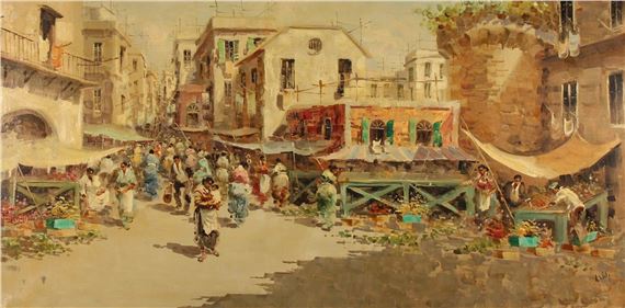 European School, 20th Century | Middle-Eastern Village Scene | Artwork ...