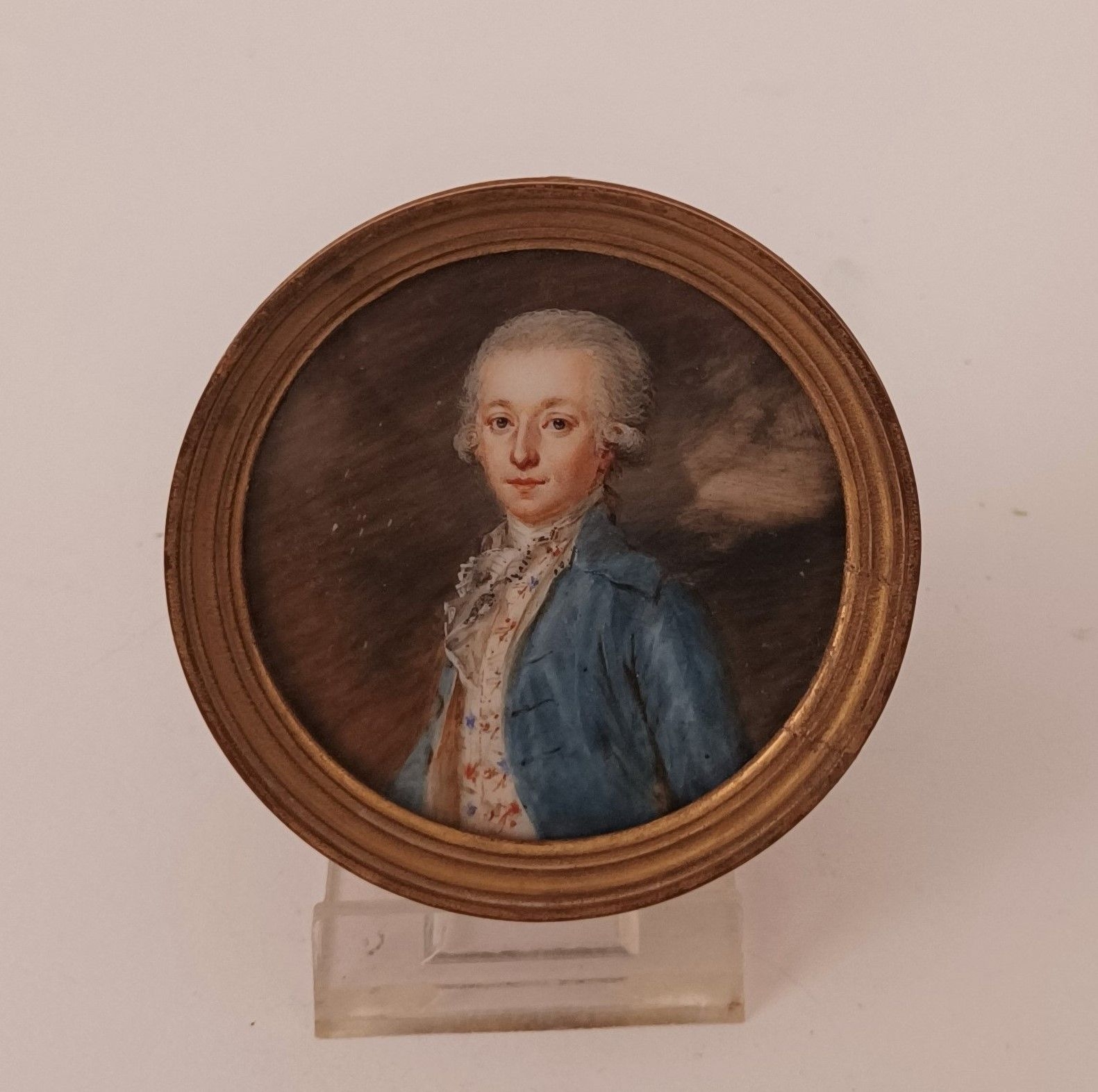 Louis Marie Sicard | Portrait of a man with a blue suit and a flowery ...