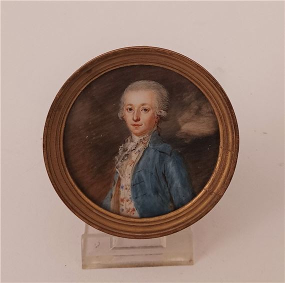 Louis Marie Sicard | Portrait of a man with a blue suit and a flowery ...