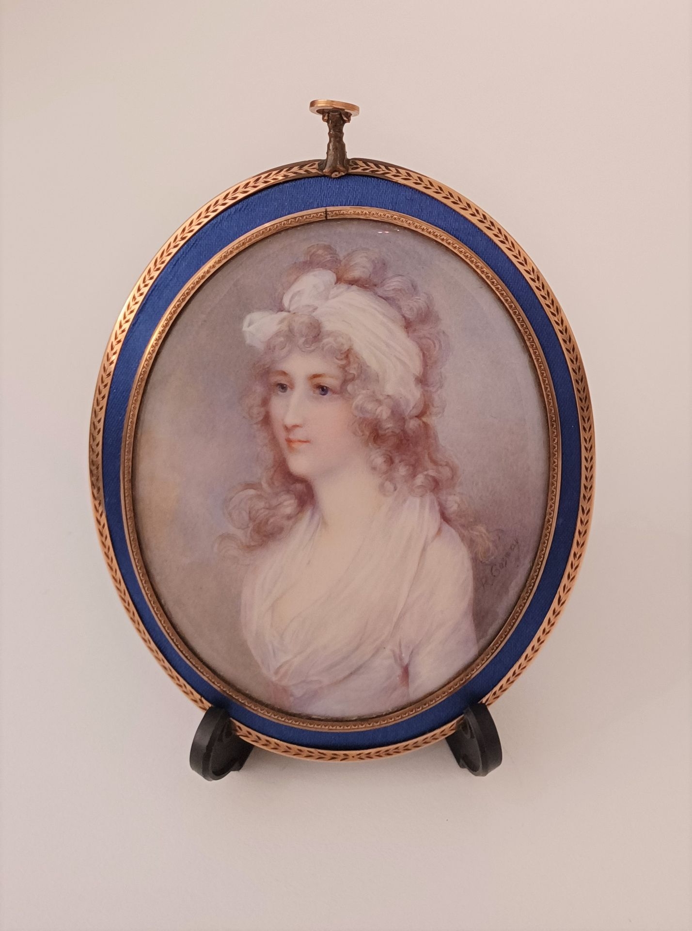 Richard Cosway | Portrait of a young woman with a pale pink dress and ...